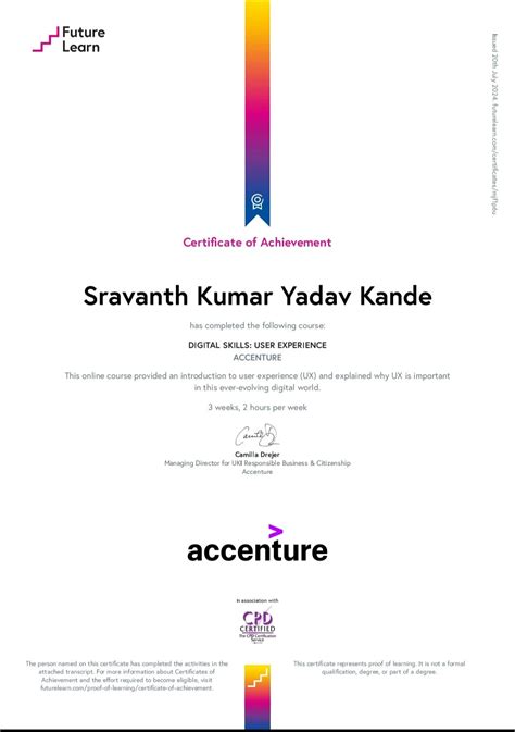 sravanth kumar on linkedin futurelearn accenture uiux userexperience digitalskills