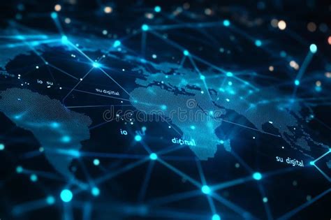 Digital Global Network Concept With A World Map Stock Illustration Illustration Of Modern