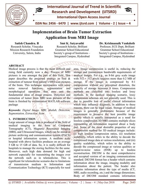 Implementation Of Brain Tumor Extraction Application From Mri Image Pdf