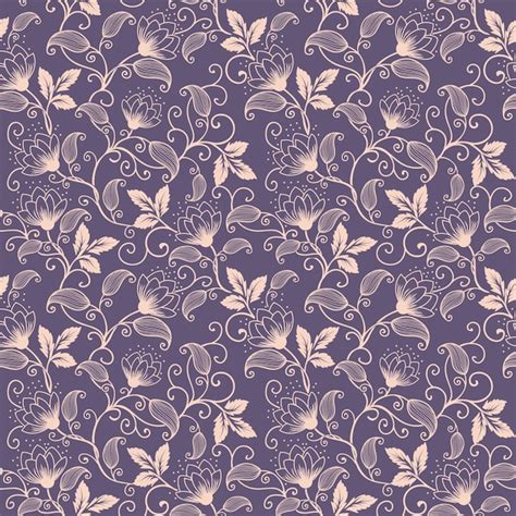 벡터 꽃 원활한 패턴 배경입니다 배경에 대 한 우아한 질감입니다 클래식 럭셔리 구식 꽃 장식 배경 화면 섬유 포장에 대한 매끄러운 질감 무료 벡터