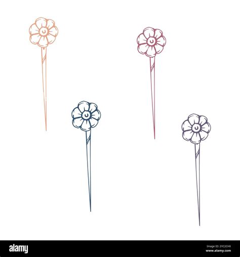 Safety Flower Pins Embroidery Stitching Needlecraft Needles Hand