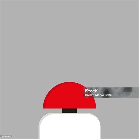 회색 배경에 그림자가 있는 빨간색 단추입니다 벡터 평면 디자인 3차원 형태에 대한 스톡 벡터 아트 및 기타 이미지 3차원 형태 공란 관대함 Istock