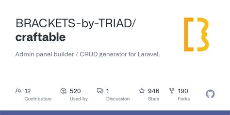 GitHub BRACKETS By TRIAD Craftable Admin Panel Builder CRUD Generator For Laravel