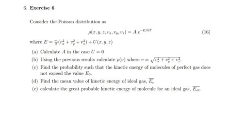 Solved 6 Exercise 6 Consider The Poisson Distribution As