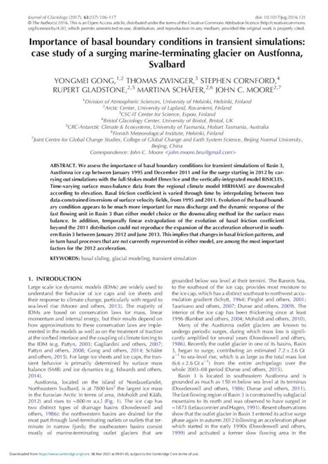 Pdf Importance Of Basal Boundary Conditions In Transient Their