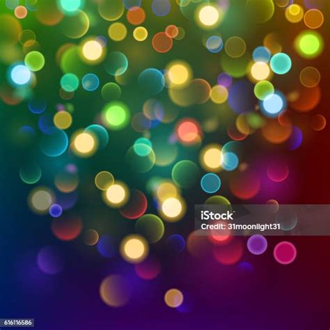 여러 가지 빛깔의 보케 효과와 추상적 배경 0명에 대한 스톡 벡터 아트 및 기타 이미지 0명 검은색 공휴일 Istock