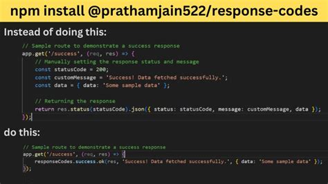 🚀 Introducing My New Npm Package Prathamjain522response Codes 🚀 As A Developer Managing
