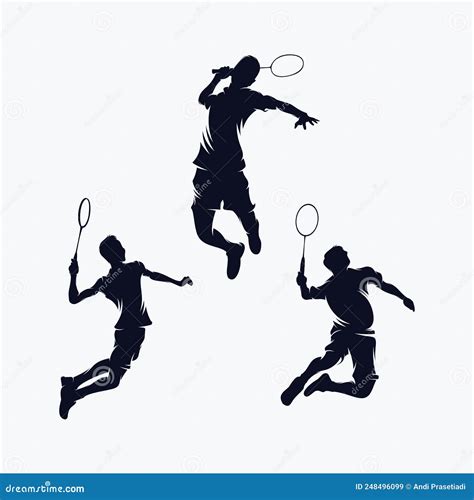 Collection Of Badminton Smash Logo Designs Stock Vector Illustration