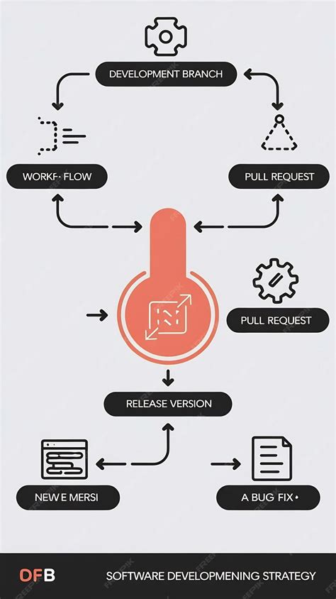 Software Development Branching Strategy Process Workflow With Flowchart