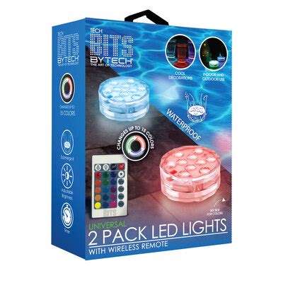 Bytech Tech Bits Universal 2 Pack LED Lights With Wireless Remote Rossy