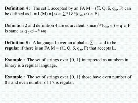 Ppt 2 3 Formal Definition Of Finite State Automata Powerpoint Presentation Id 2916347