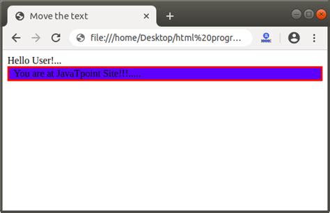 How To Move A Text In Html Online Tutorials Library List