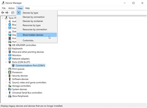 How To Delete Or Clear Ports In Use Device Manager Hidden