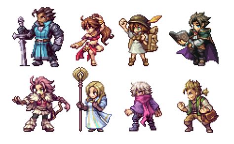 Pixelart Of The Main Characters Of Octopath Traveller Lovely Game