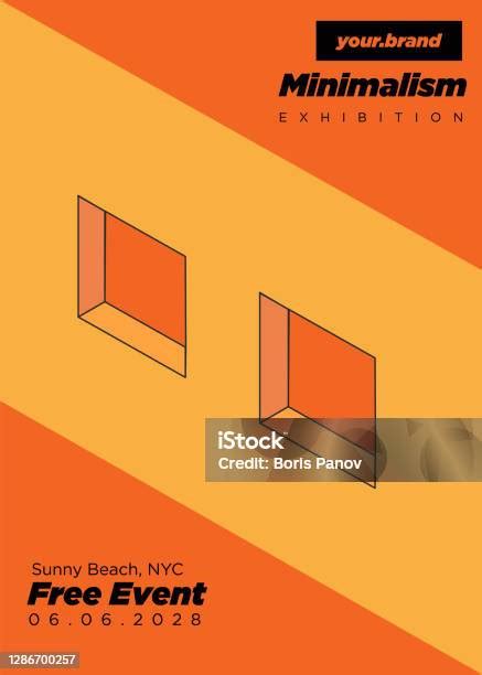 노란색과 주황색 배경에 동면 윈도우현대 미술 전시 포스터 또는 전단지 탐플레이트 박물관에 대한 스톡 벡터 아트 및 기타 이미지 박물관 전단지 배너 표지판 Istock