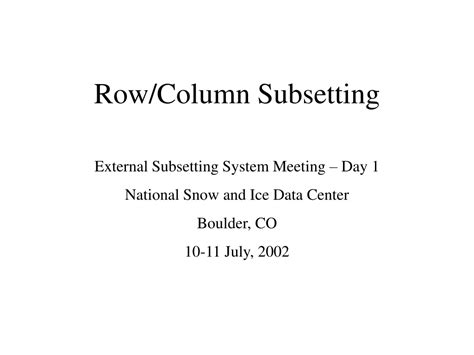 Ppt Rowcolumn Subsetting Powerpoint Presentation Free Download Id8528124
