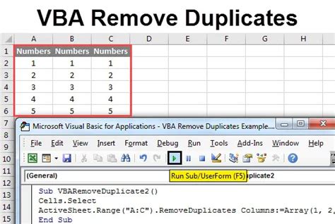 VBA Supprimer Les Doublons Comment Utiliser Excel VBA Remove Avec Des Exemples VBA