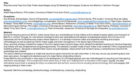 Pdf Reconstructing Trees From Ship Timber Assemblages Using 3d Modelling Technologies