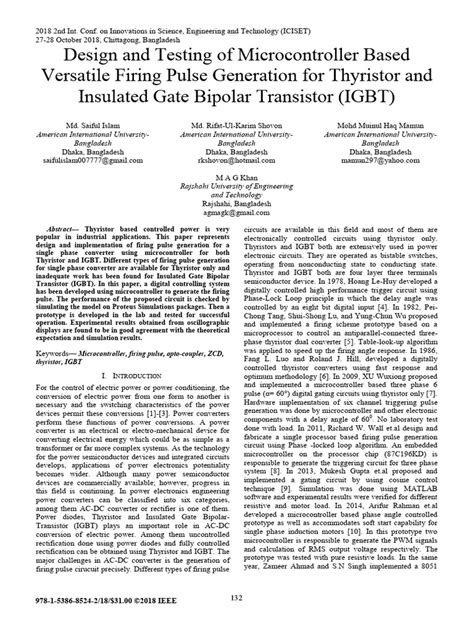 Design And Testing Of Microcontroller Based Versatile Firing Pulse Generation For Thyristor And
