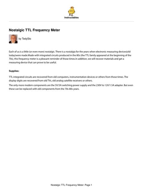 Nostalgic Ttl Frequency Meter Pdf Printed Circuit Board Computers