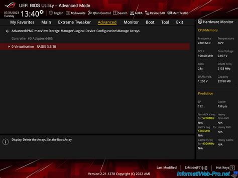 Create A Raid Volume Via The Bios Of An Asus Rog Motherboard In Uefi