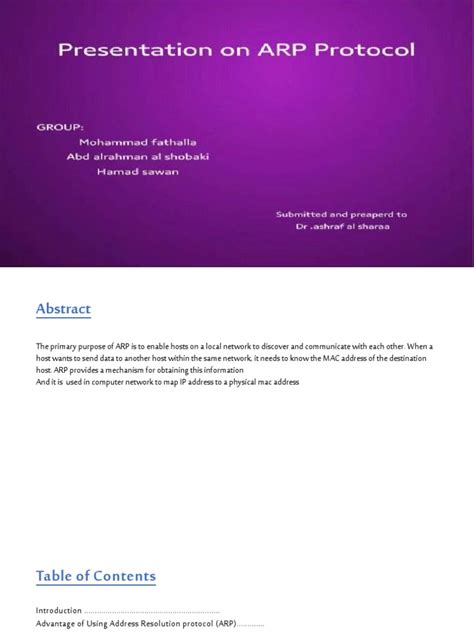 Arp 1 Pdf Computer Network Internet Protocols
