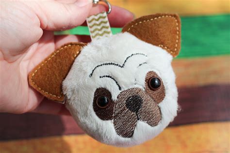 Pug Fluffy Puff In The Hoop Keychain Stuffie Body 360 X 389 3553 Stitches Parts 25 X 1