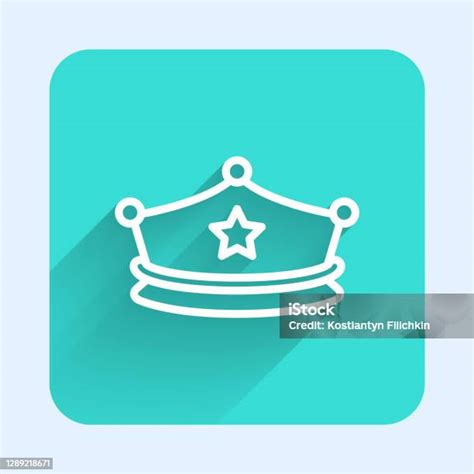 긴 그림자로 고립 된 앵무새 아이콘흰색 라인 경찰 모자 경찰 모자 표지판 녹색 정사각형 버튼입니다 벡터 경찰관에 대한 스톡 벡터 아트 및 기타 이미지 Istock