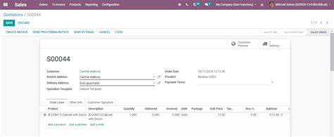 Sending Pro Forma Invoice Odoo 14 Enterprise Edition Book Sales