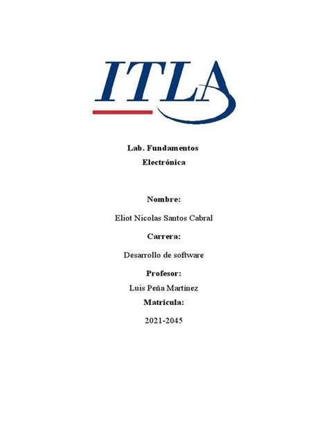 Lab Fundamentos Electronica Tabla Código Colores Resistencias Pdf