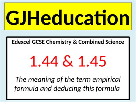 Empirical Formula Edexcel Gcse Chemistry And Combined Science Teaching Resources