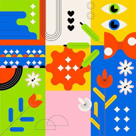 Flat Design Geometric Pattern Free Vector