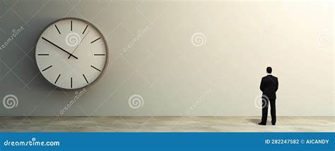 Clean And Professional Business Backdrop With A Minimalist Clock Face Representing Time