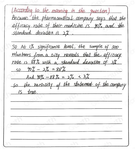 Solved Exercise II Compute For The Test Statistic Value 1 A