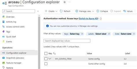 Versioned Azure App Configuration Arceau Solutions