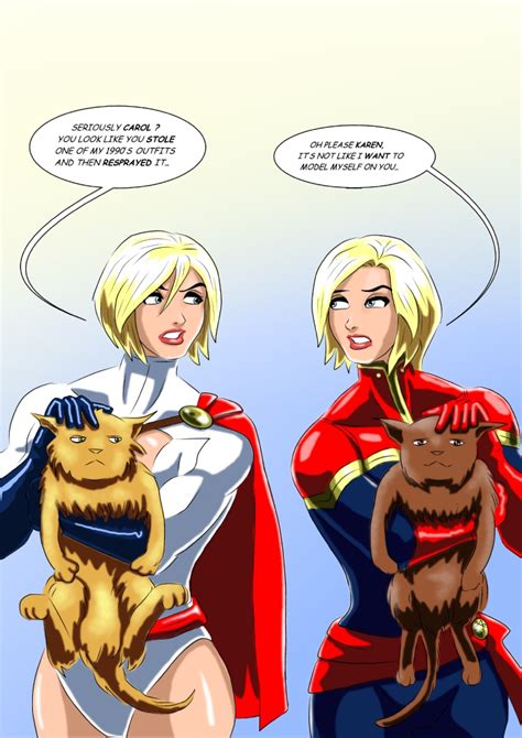 Power Girl And Captain Marvel Of MARVEL Comics By Adamantis On DeviantArt