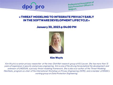 « Threat Modeling To Integrate Privacy Early In The Software Development Lifecycle By Kim