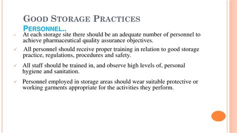 PPT Good Storage Practices PowerPoint Presentation Free Download ID