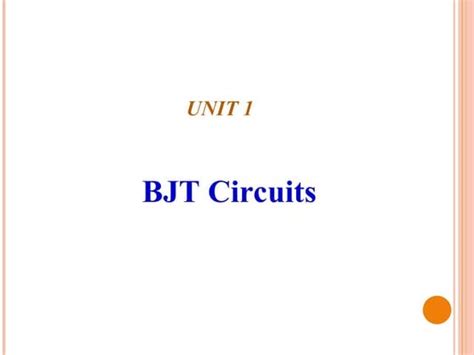 Presentation On Bjt Configuration Ppt