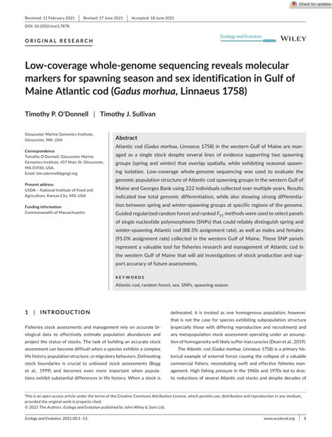 Pdf Low‐coverage Whole‐genome Sequencing Reveals Molecular Markers