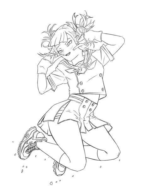 Himiko Toga Fan Art By Arnav Chan My Hero Academia Outline Fan Art Art Hero