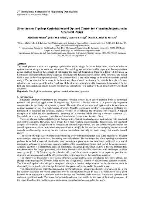 Pdf Integrated Topology Optimization And Optimal Control For