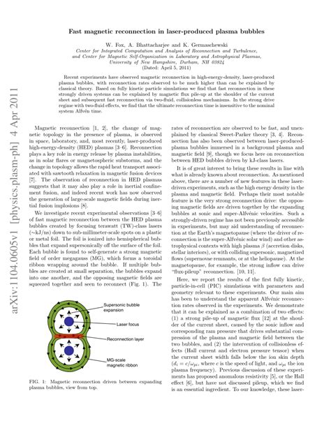 Pdf Fast Magnetic Reconnection In Laser Produced Plasma Bubbles