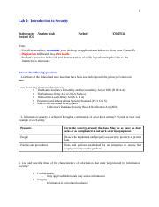 Network Security Lab Docx Lab Introduction To Security Studentname Arshdeep Singh