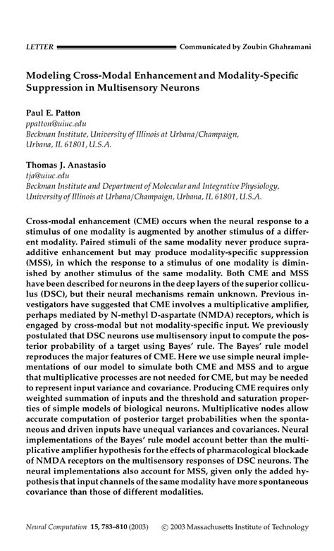 Pdf Modeling Cross Modal Enhancement And Modality Specific