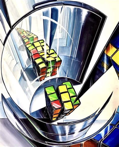 도랐다 진짜 거울효과 활용 ㄹㅈㄷ 은박지 큐브 페인트 롤러 미술 구도 인물화