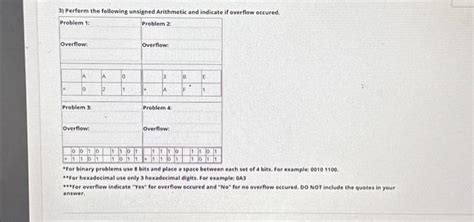 Solved 3 Perform The Following Unsigned Arithmetic And