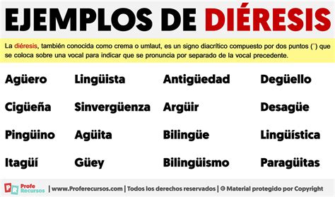 Ejemplos De Palabras Con Diéresis Ejemplos De Diéresis