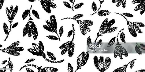 꽃 패턴입니다 꽃 완벽 한 검은 배경 심플한 봄 튤립 크레용 추상 벡터 손으로 그린 그림 부활절 봄 꽃 패턴입니다 석탄 크레용 낙서 프린트 심플 플라워 브러쉬 Bg 검은색에