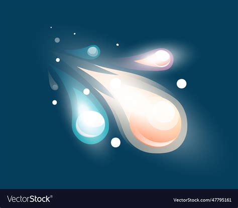 Space Game Element Cartoon Luminous Space Object Vector Image